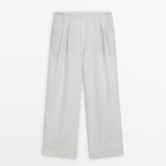 Massimo Dutti | Pants & Jumpsuits | Massimo Dutti White Wideleg ...